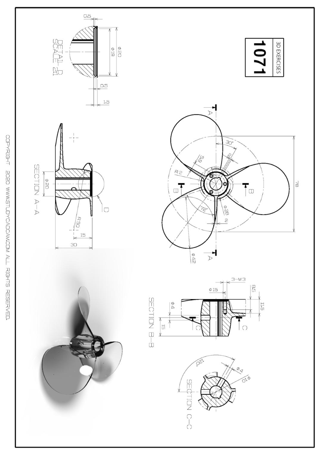 Fan blades drawn by SolidWorks. Similar pictures have been drawn before ...