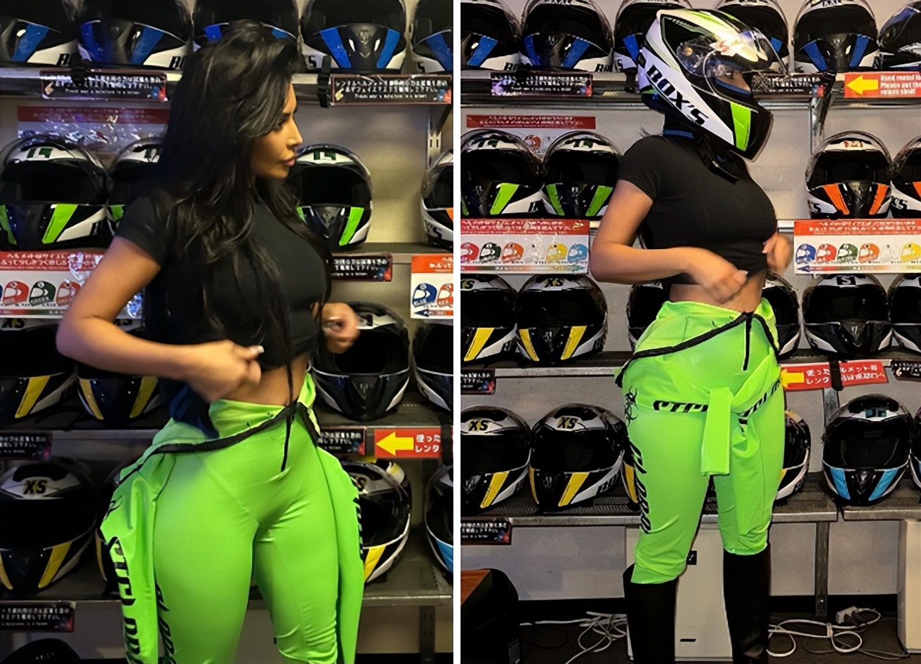 42-year-old Kim Kardashian wears a racing suit, showing off her extreme ...