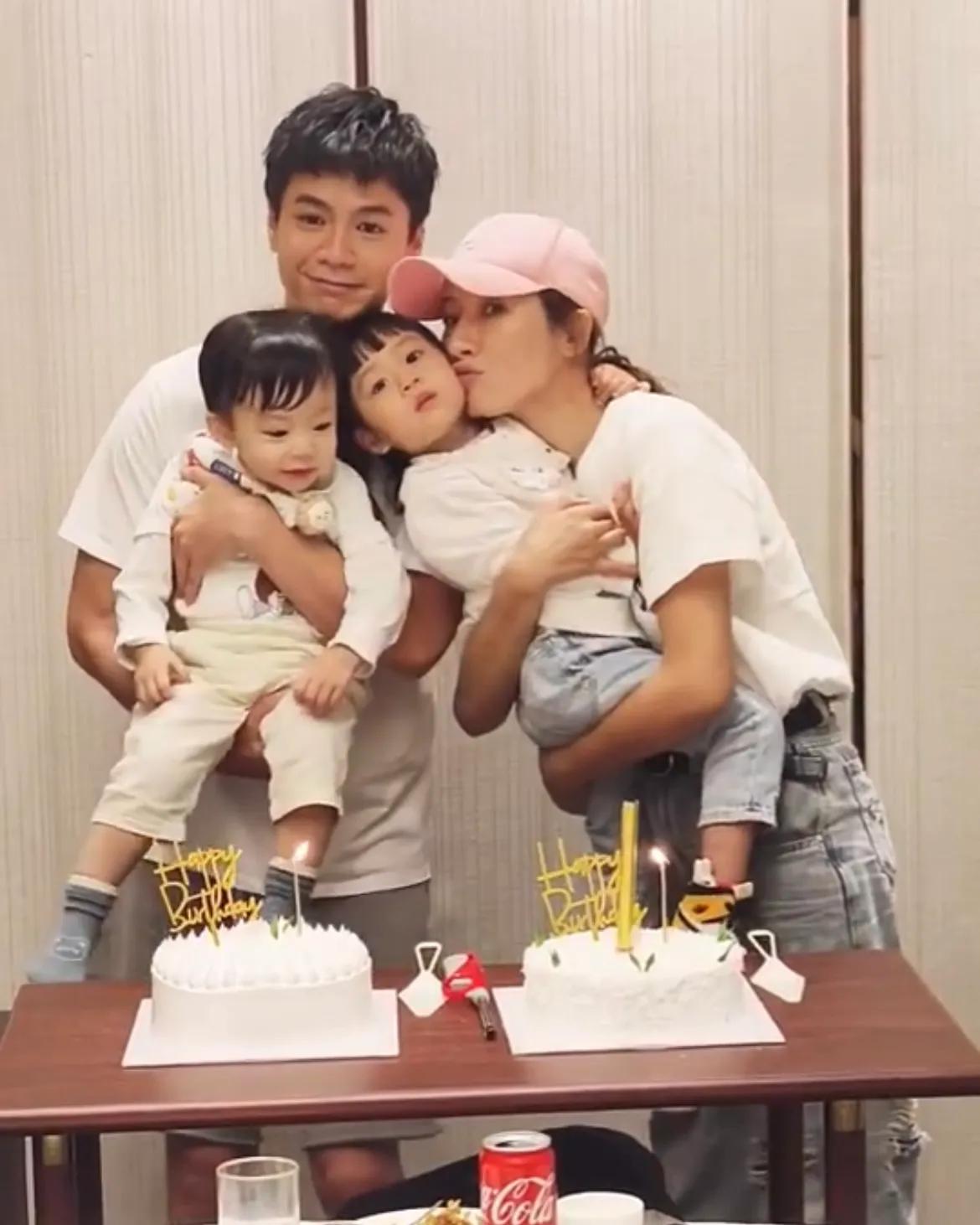 Yang Yi took her two children to visit Luo Zhongqian to celebrate her ...