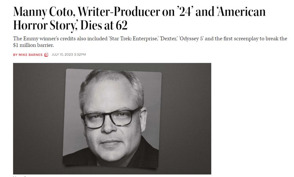'American Horror Story' screenwriter Manny Cotto dies of cancer at 62 ...