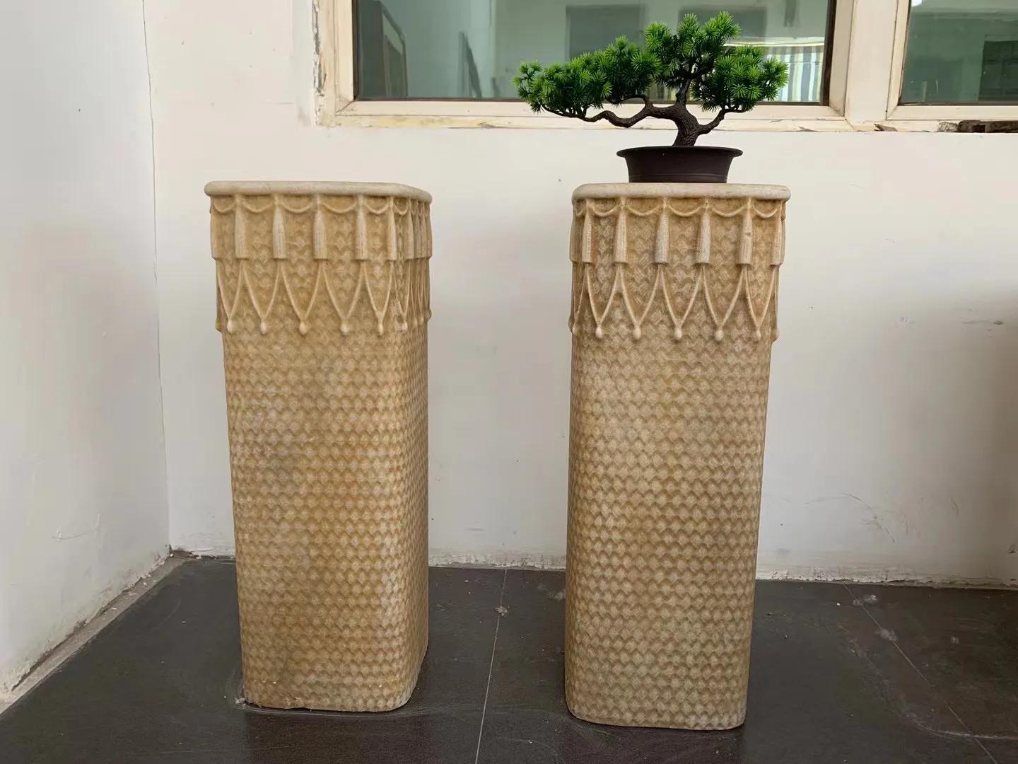 Rattan stone pillars, stone columns, and white jade wares are tall and ...