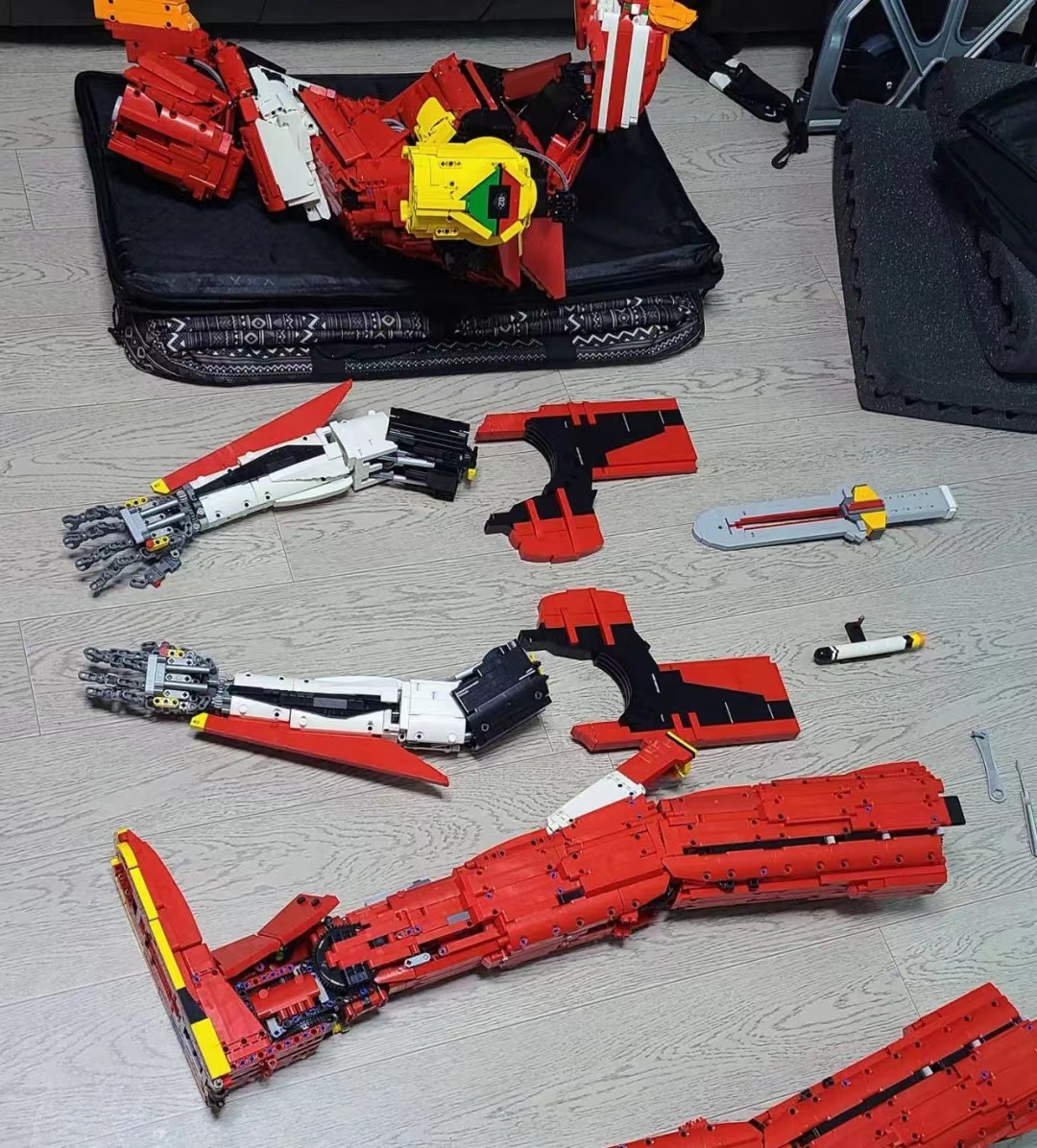 Lego building blocks make a model of EVA No. 2 machine with a height of ...