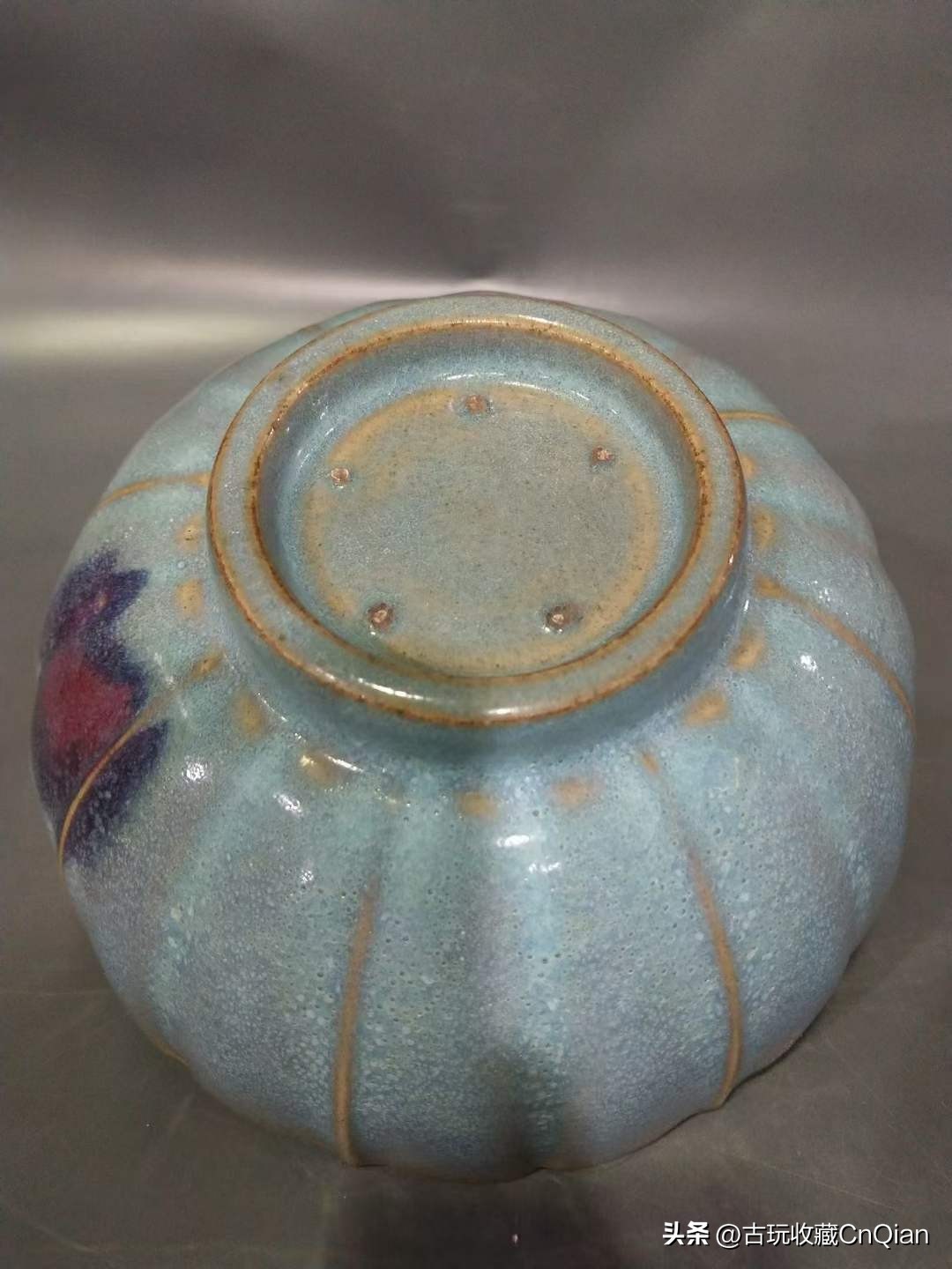 Jun kiln rose purple spot lotus petal bowl [old collection] 9cm high ...