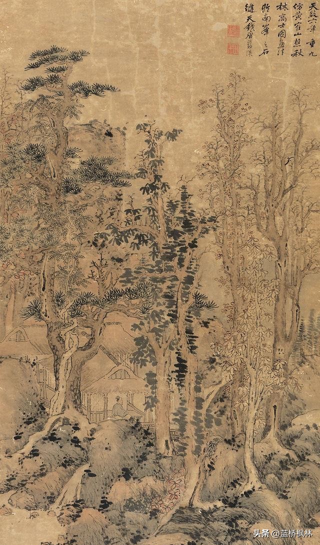 Lan Ying's "Autumn Forest Gaoshi Tu" by Lan Ying in the late Ming and ...