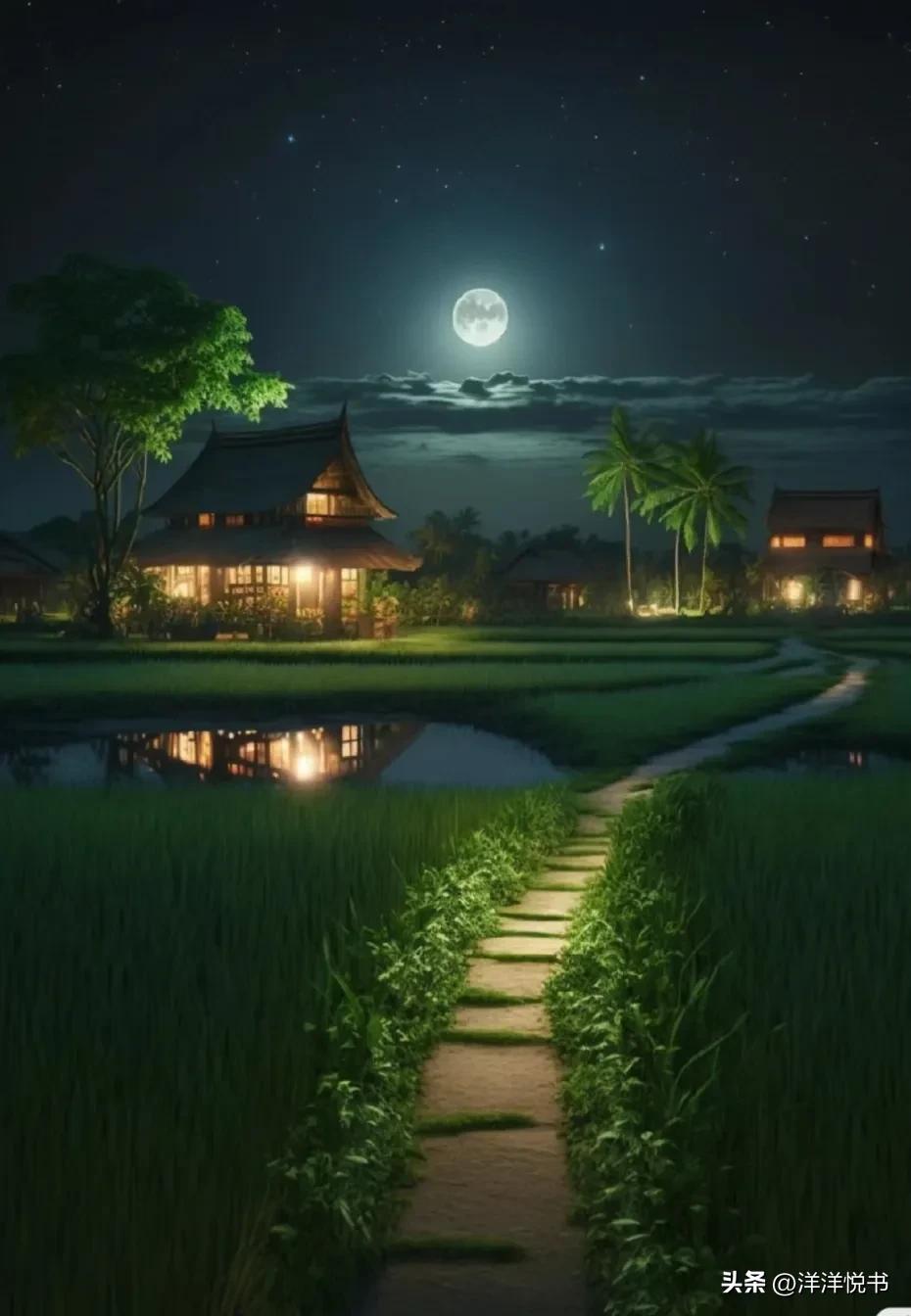 Peaceful and beautiful countryside night scene - iMedia