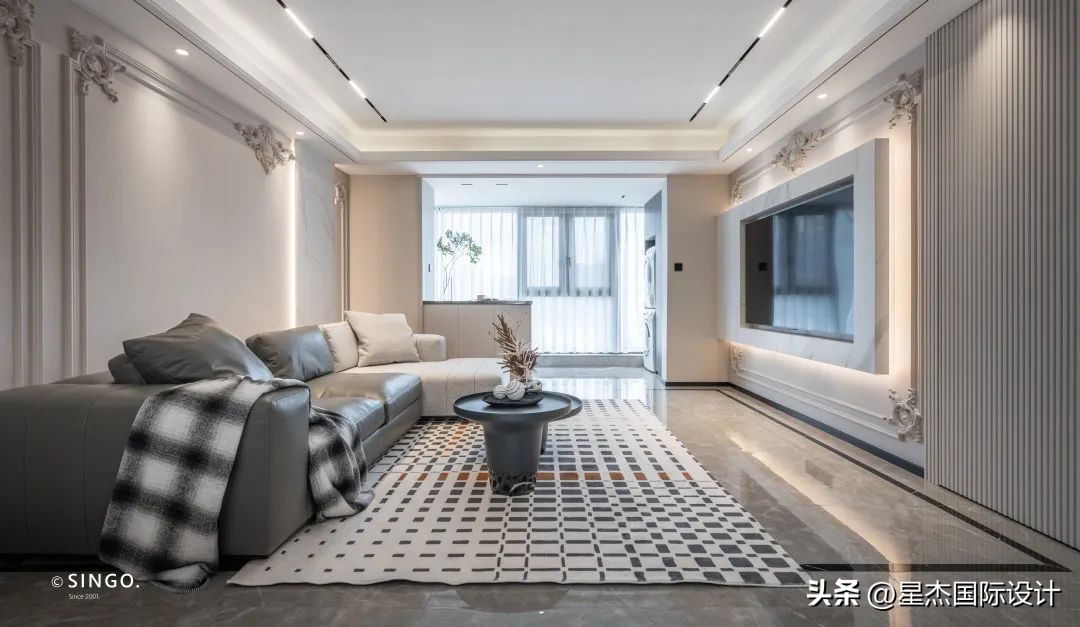 162㎡ flat floor design, transformed into a dreamy Parisian French space ...
