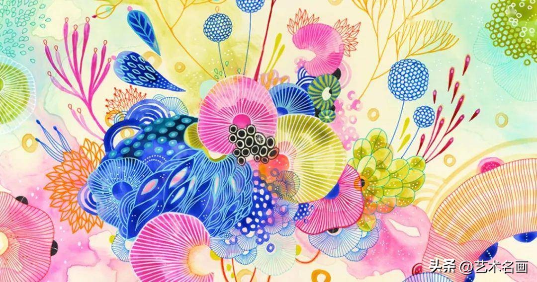 She uses line drawing to draw an elegant soul, colorful and full of ...