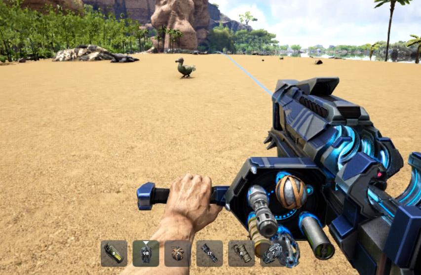 "Ark Survival Evolved" Tek Howitzer fires a grenade as a bullet, which ...
