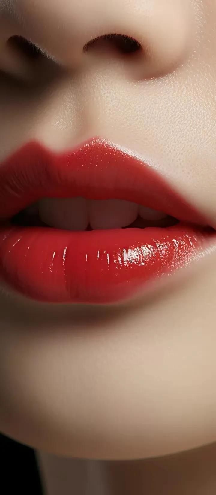 Extreme red lips, the hottest wallpaper, no other, no one can refuse ...