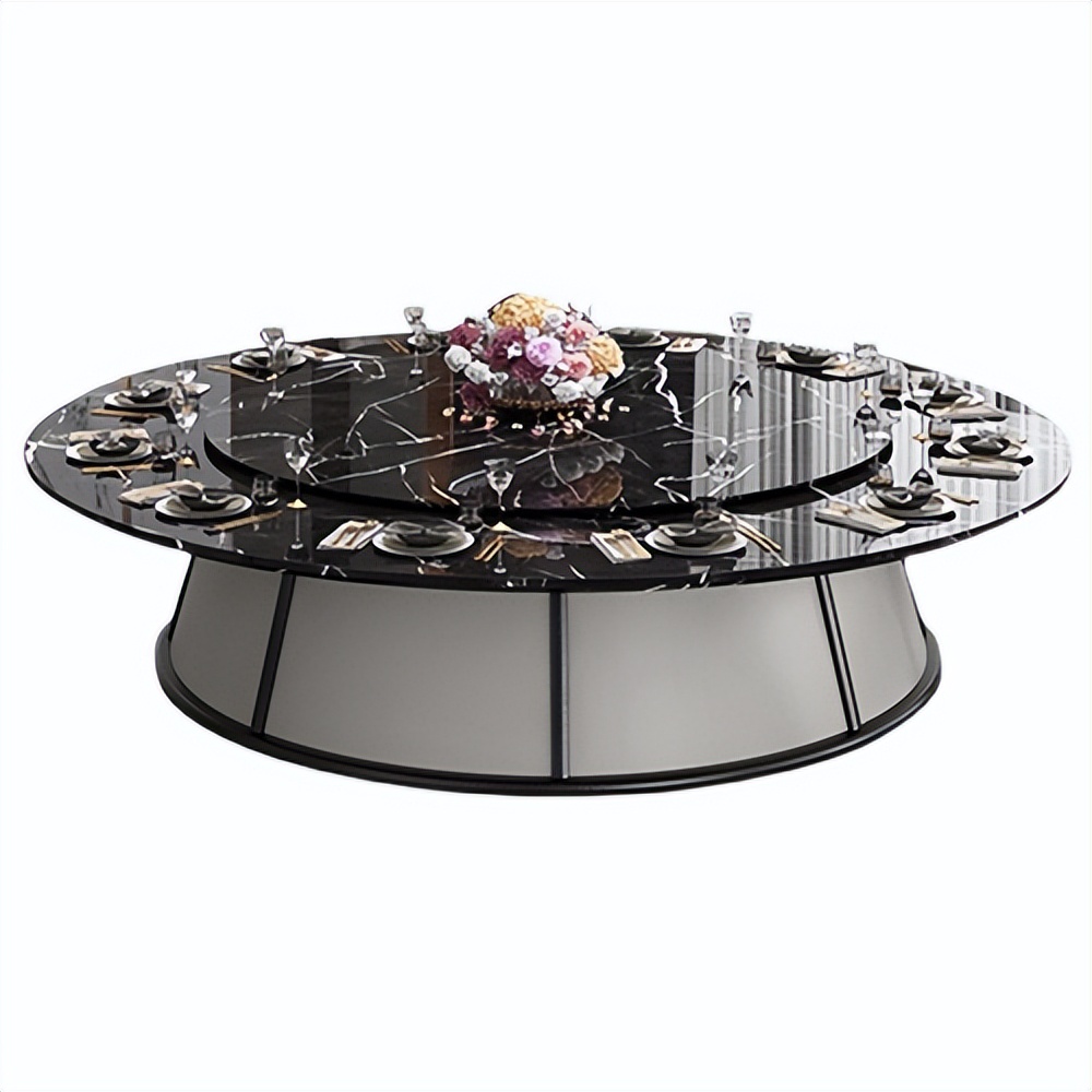 2.8m luxury marble electric dining table in hotel private room - iNEWS