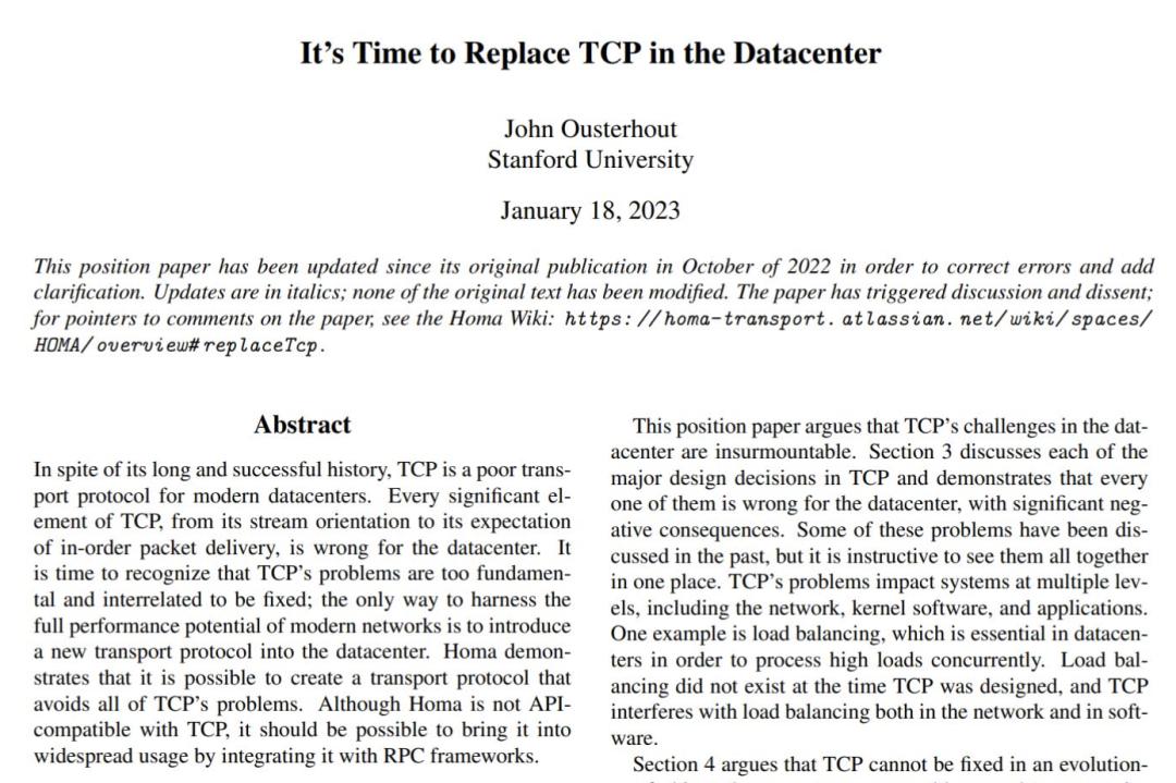 Stanford University professor: It's time to replace TCP in the data center - iNEWS