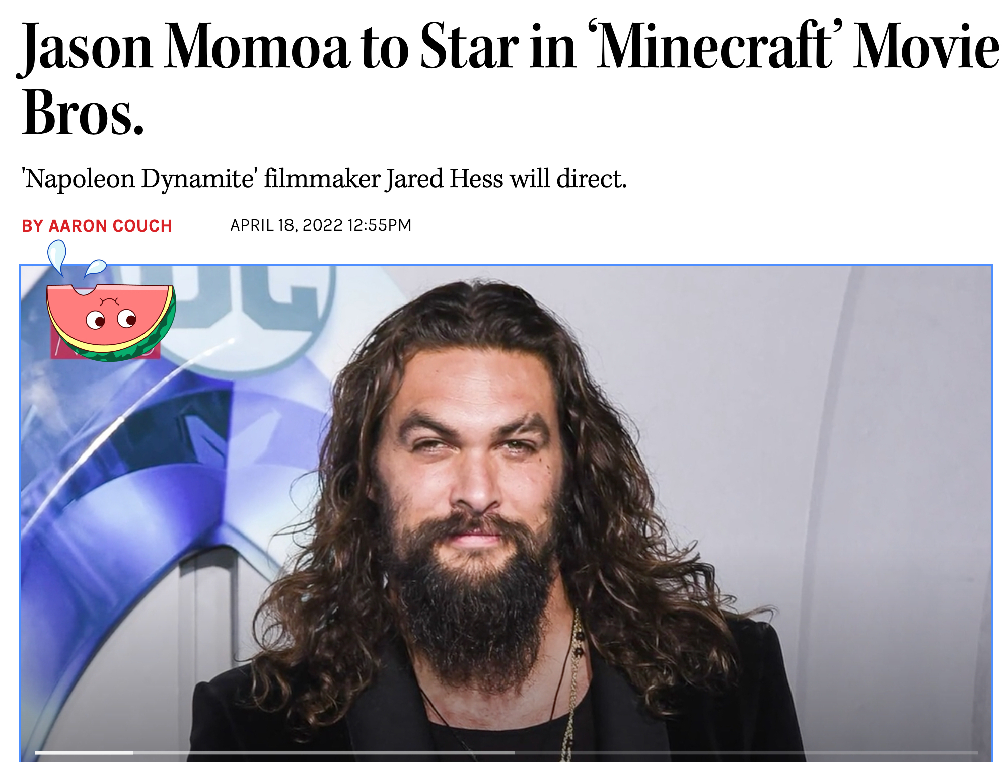 Momoa welcomes Hess to direct 'Minecraft', Aaron advises 'Dune' to ...