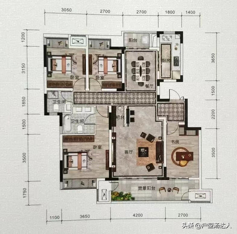 Do you like this 153-square-meter practical large apartment with double ...
