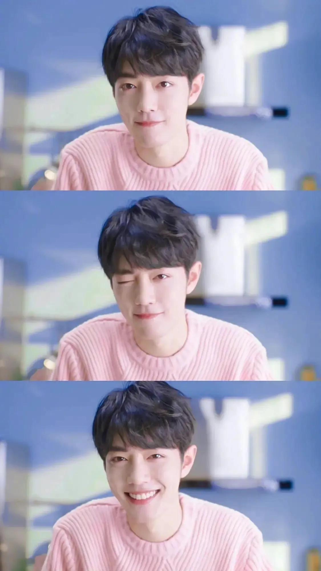 Wow, Xiao Zhan's pink color is also so handsome and sunny, gentle and ...
