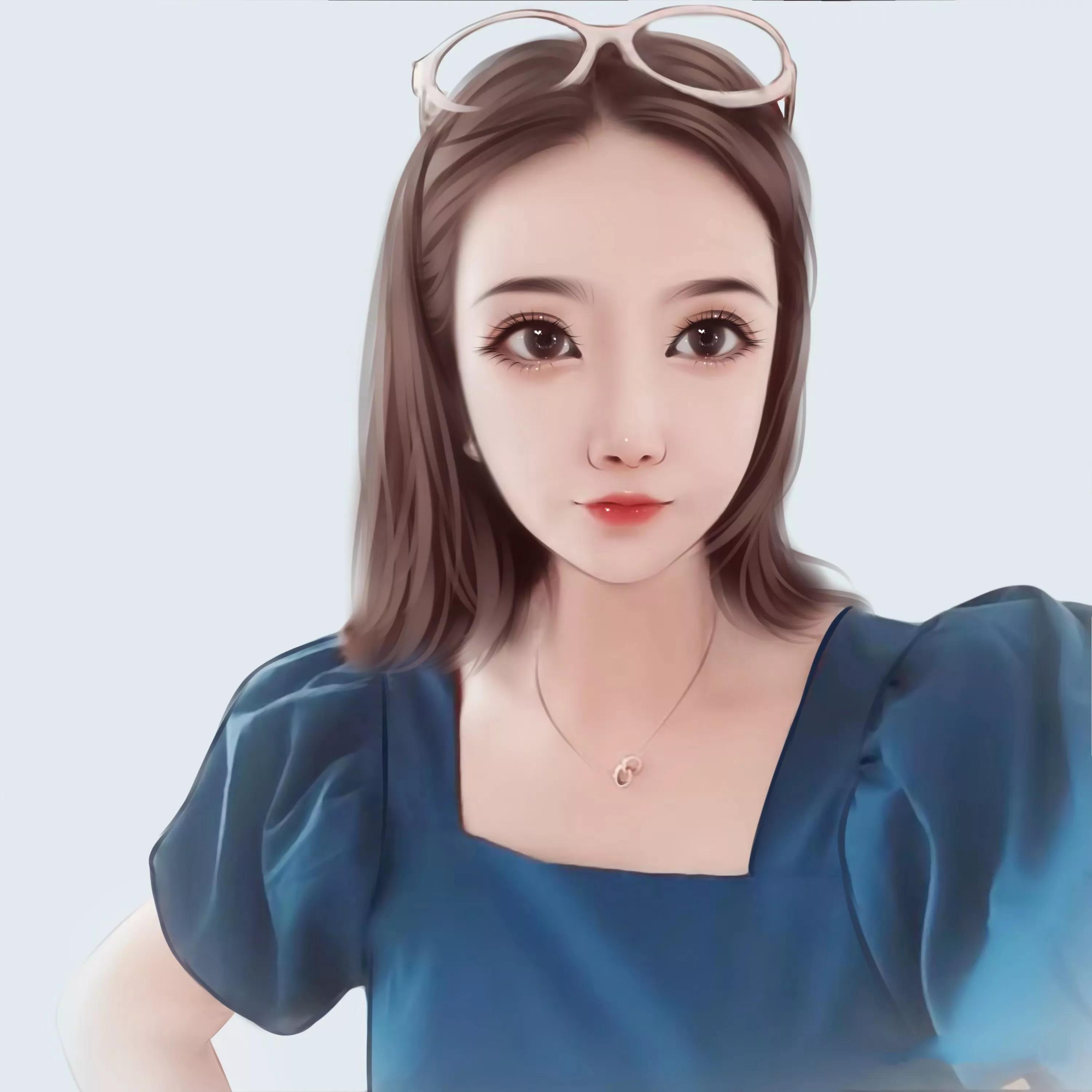 Simple and generous hand-painted avatars of beautiful girls may be more ...