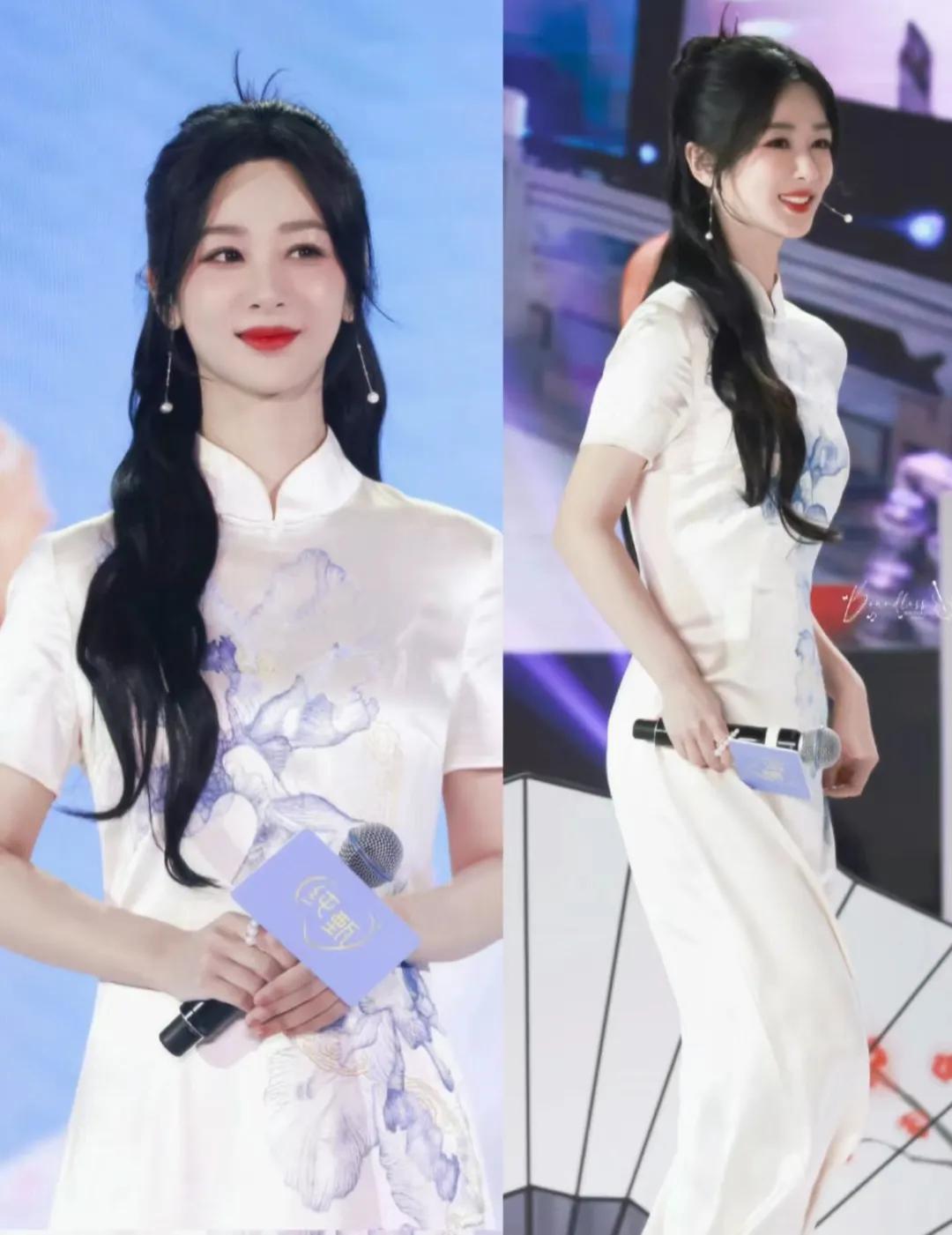 Yang Zi's cheongsam is also amazing, and it looks good when worn with a ...