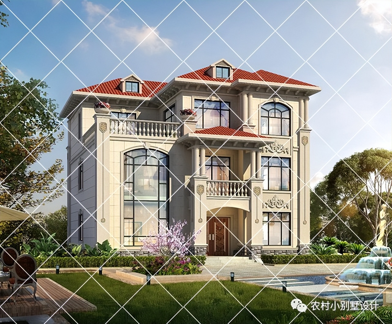 120 square meters simple European three-story self-built villas, 25 ...