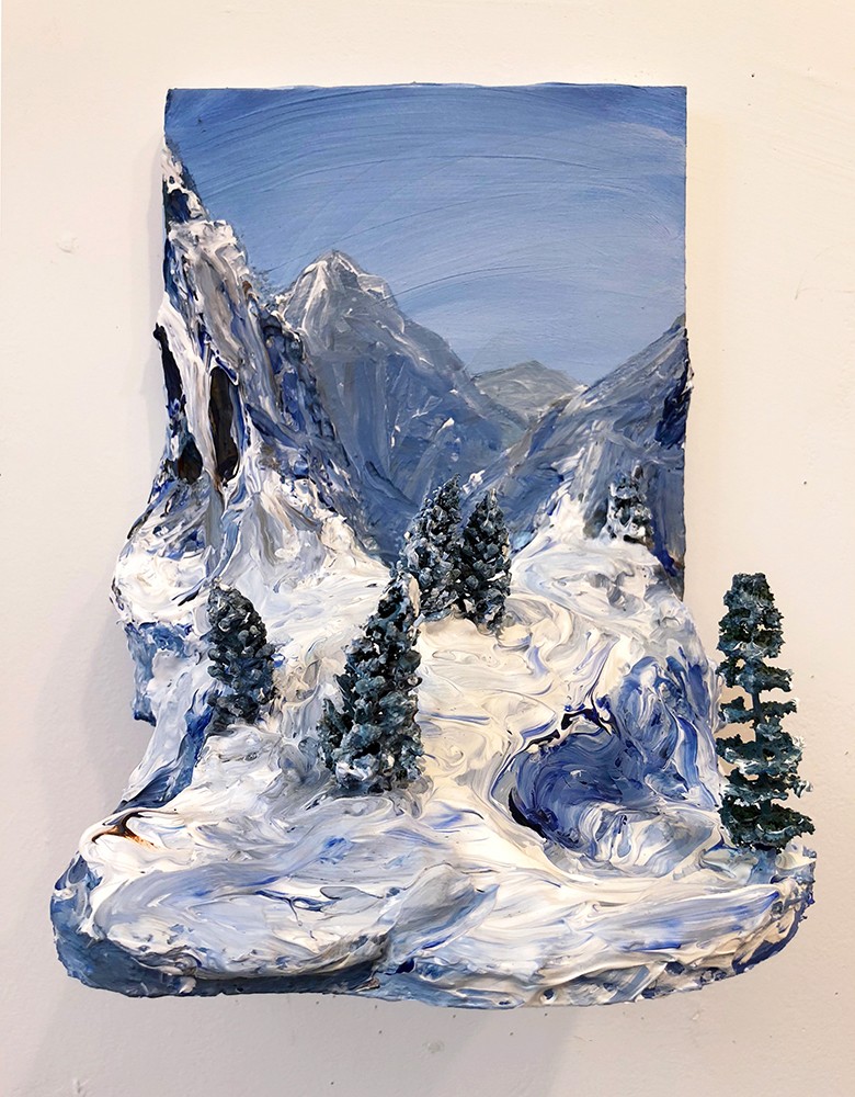 Artist Barry Hazard paints "Landscape" beautifully out of the frame ...