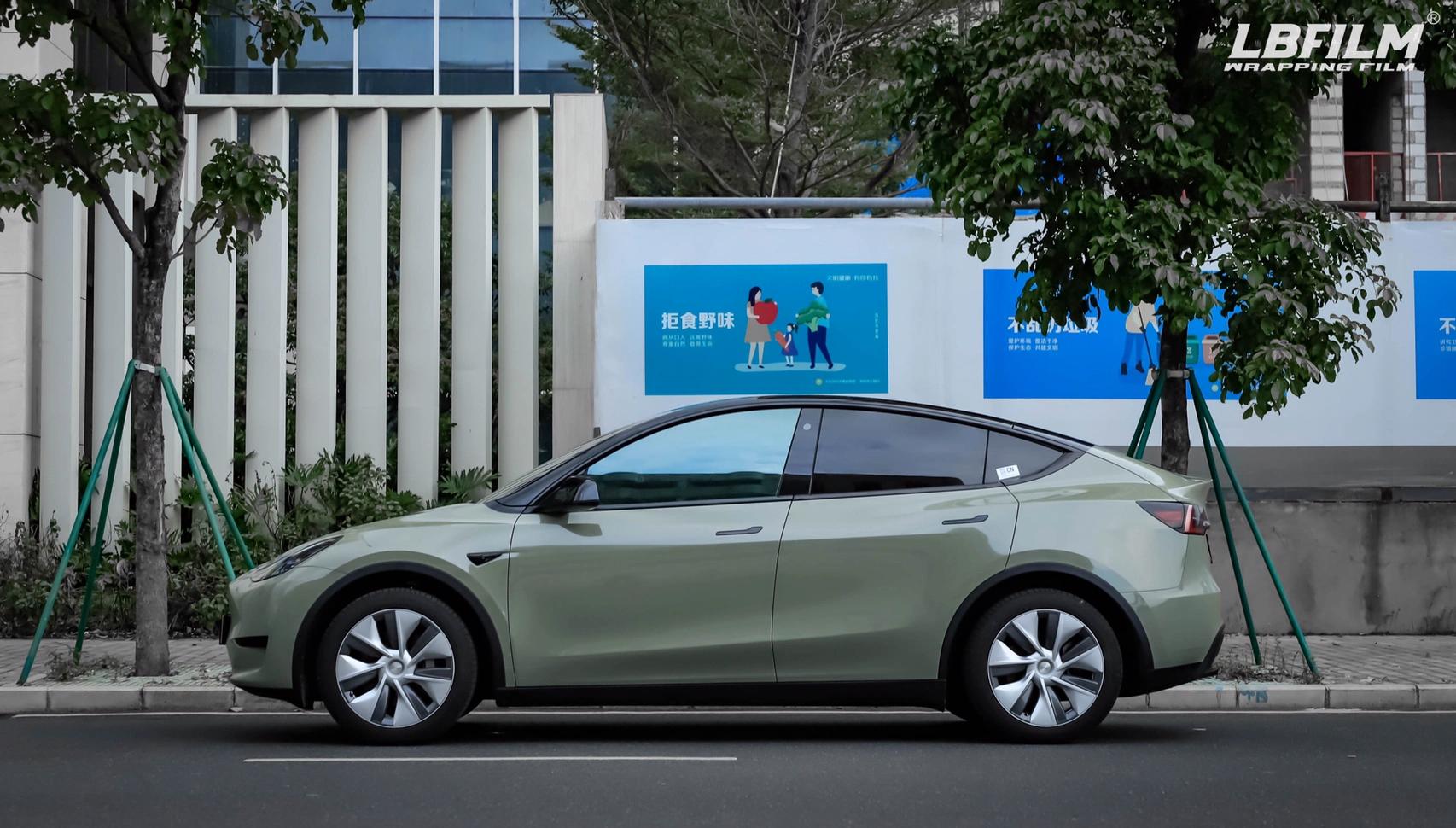 Tesla LB color changing film brand's high-gloss armor green, super ...