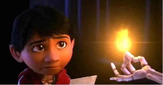 The visual contrast of interlaced light and shadow in "Coco" reveals ...
