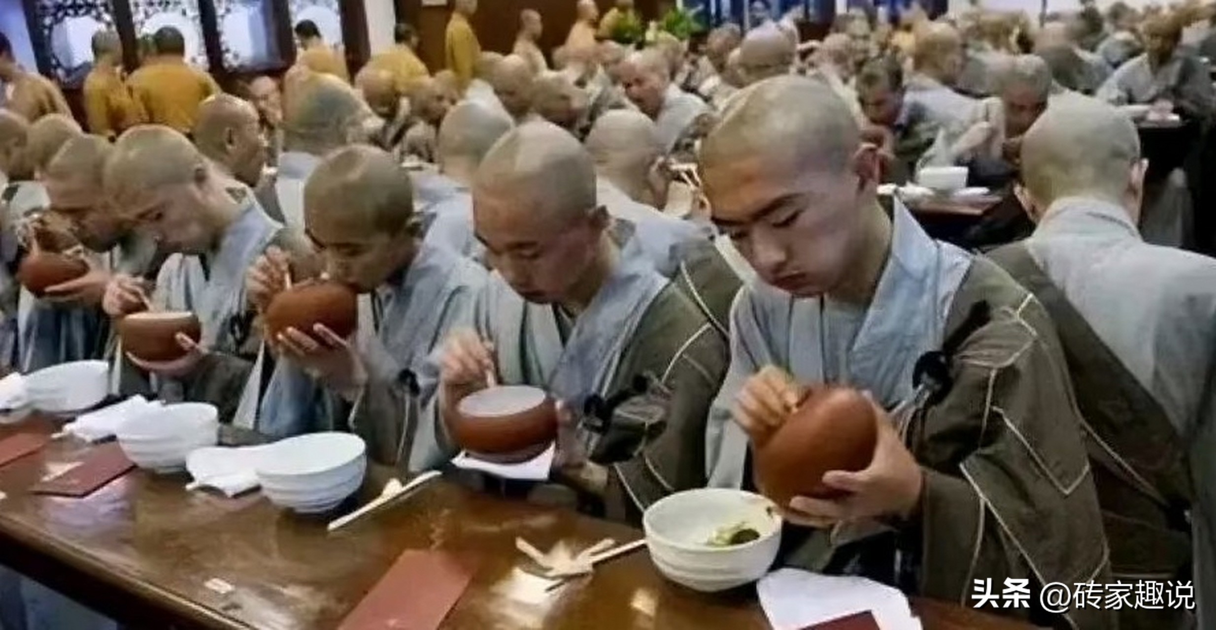 The monks eat vegetarian every day, why are all of them fat and big ...