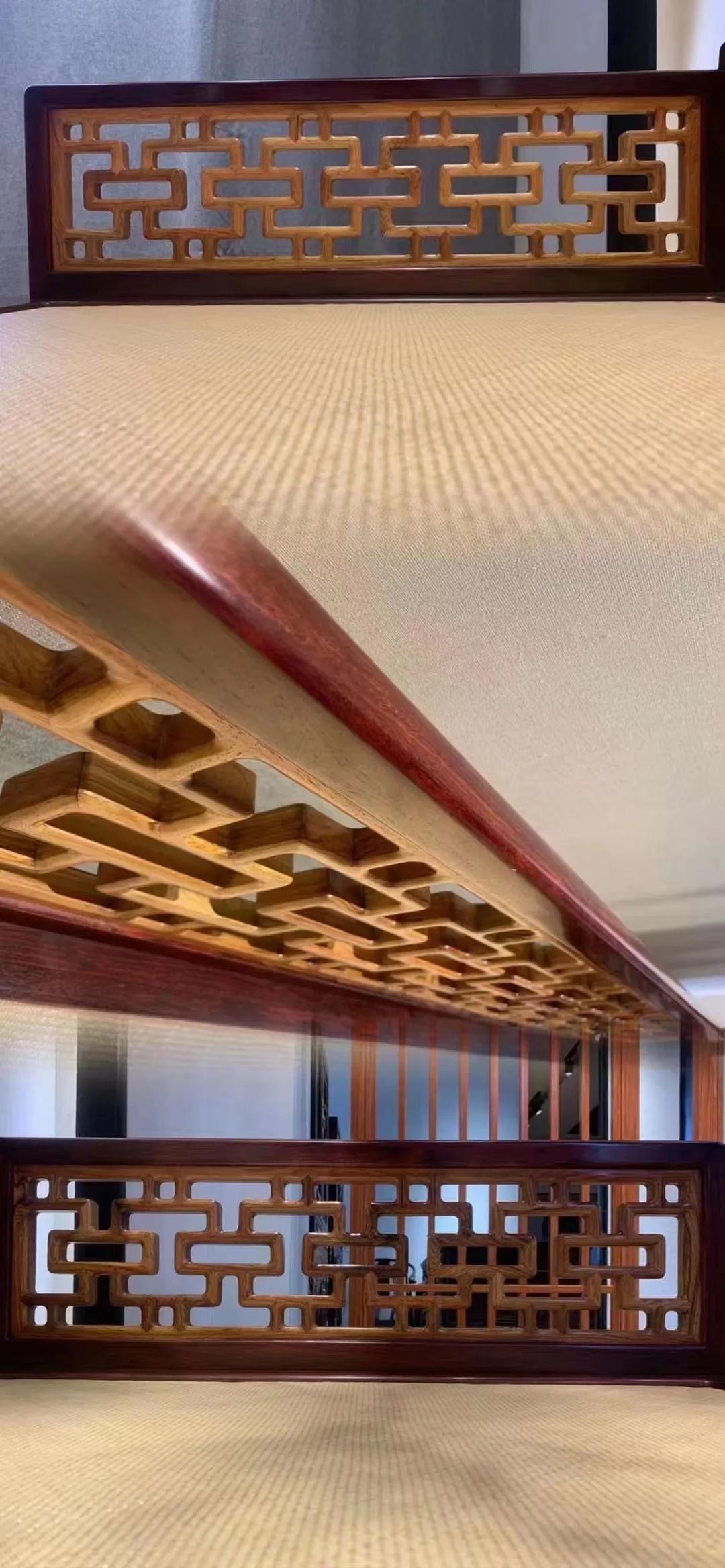 Indian lobular red sandalwood inlaid old material Huanghuali Quchi ...