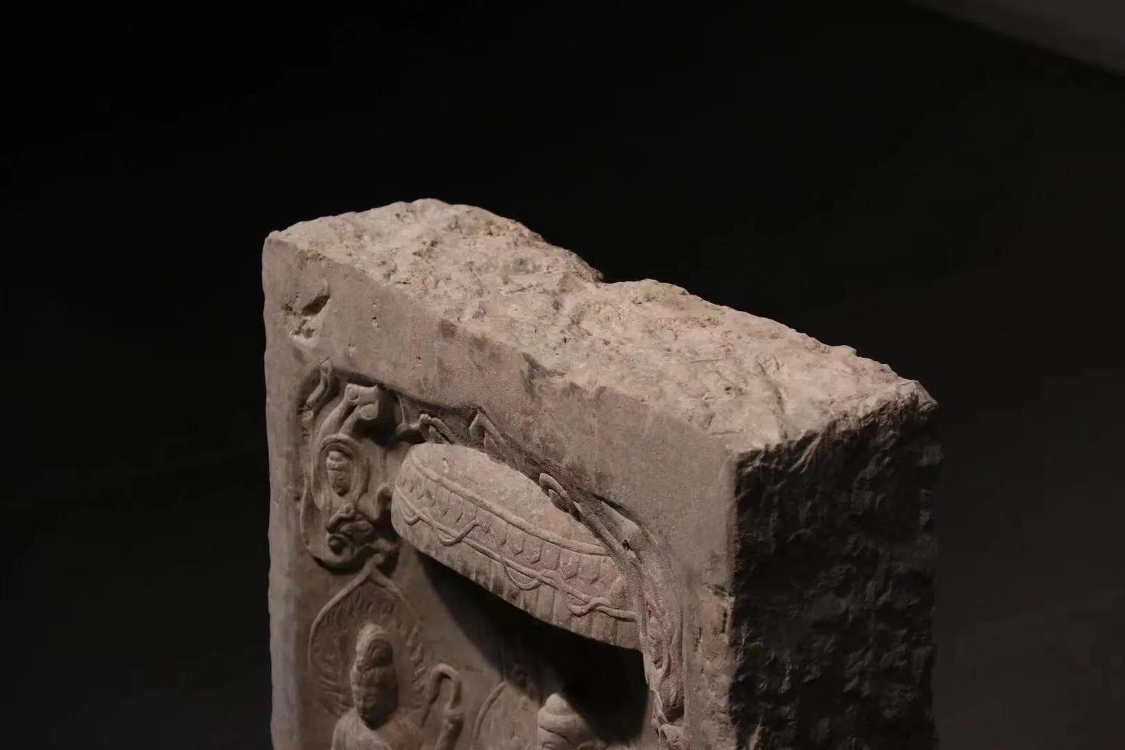 One Buddha and Two Bodhisattva niches, the bluestone carving is fine ...