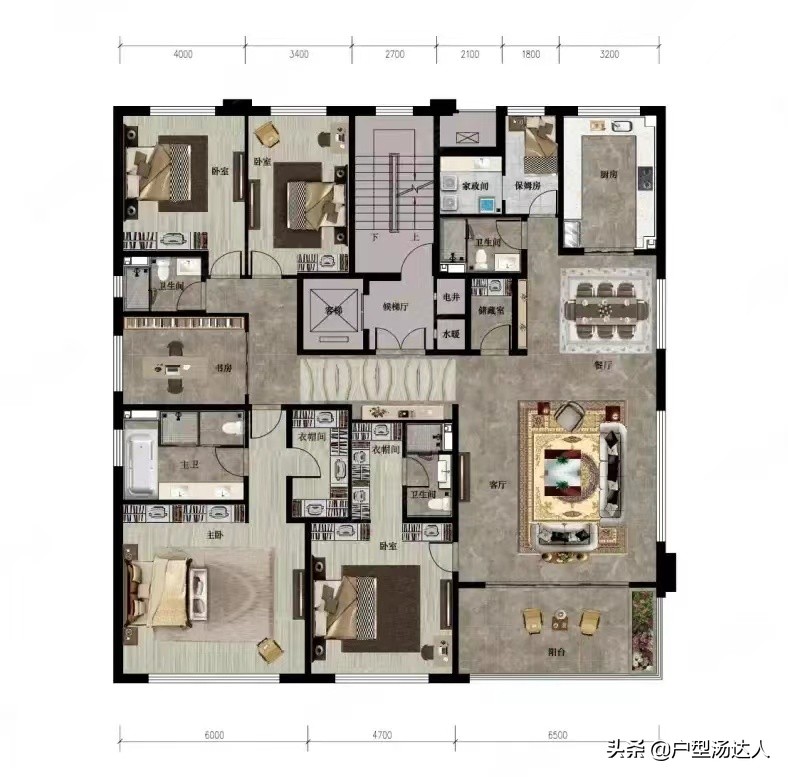 The 400-square-meter single-family luxury large flat on the first floor ...
