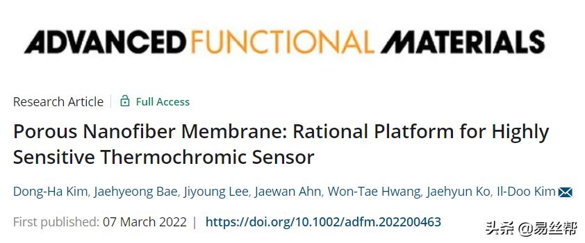 Prof. Il-Doo Kim AFM: Porous Nanofibrous Membranes for Highly Sensitive ...
