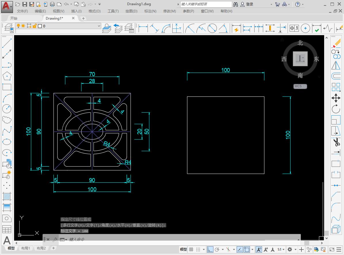 CAD drawing practice pattern consisting of rectangles and ellipses - iNEWS