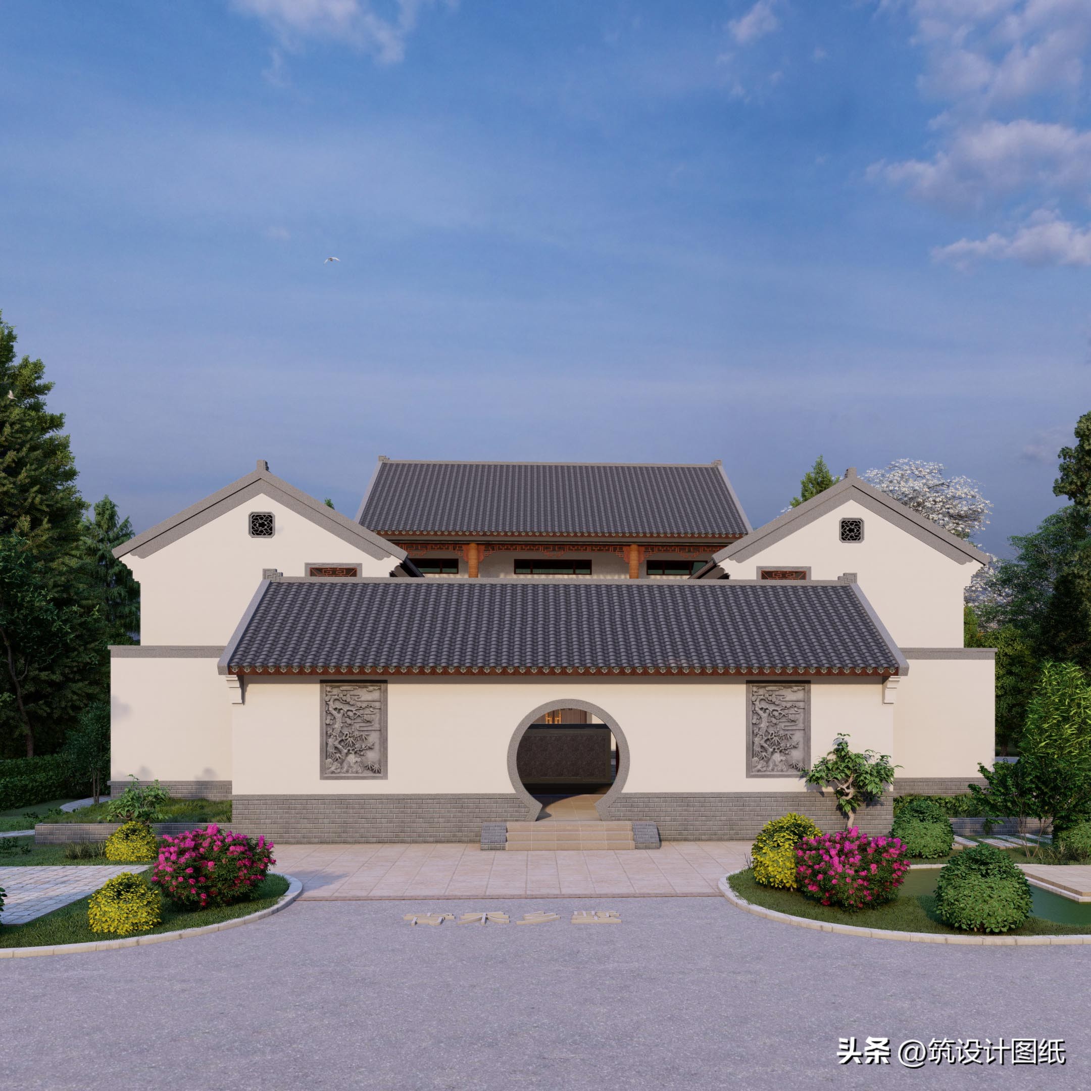The best Chinese-style courtyard house in the countryside, with a long ...
