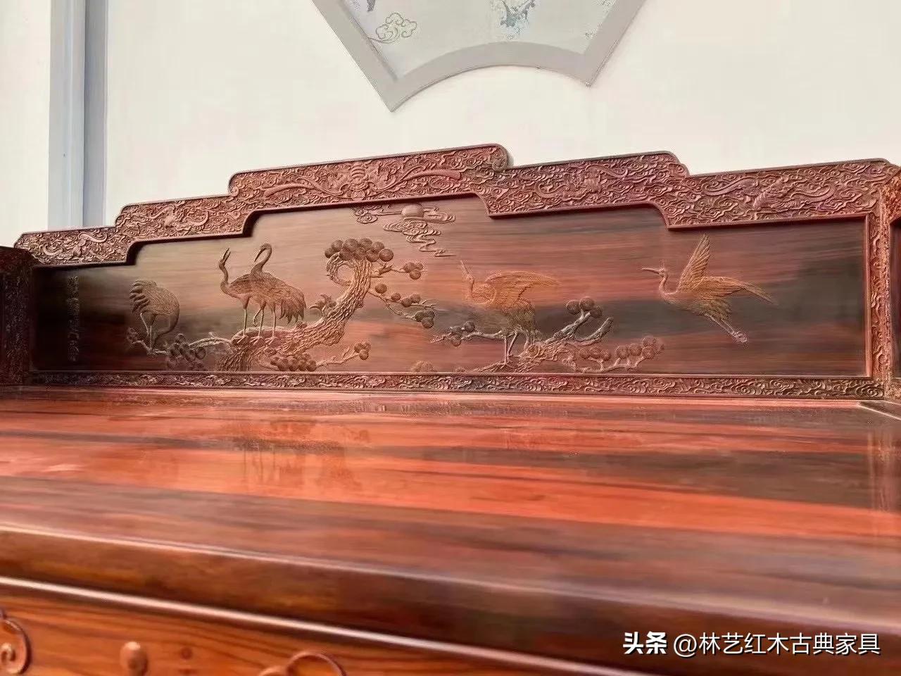 Siamese rosewood (Dalbergia japonica) longevity carved Arhat bed - iNEWS