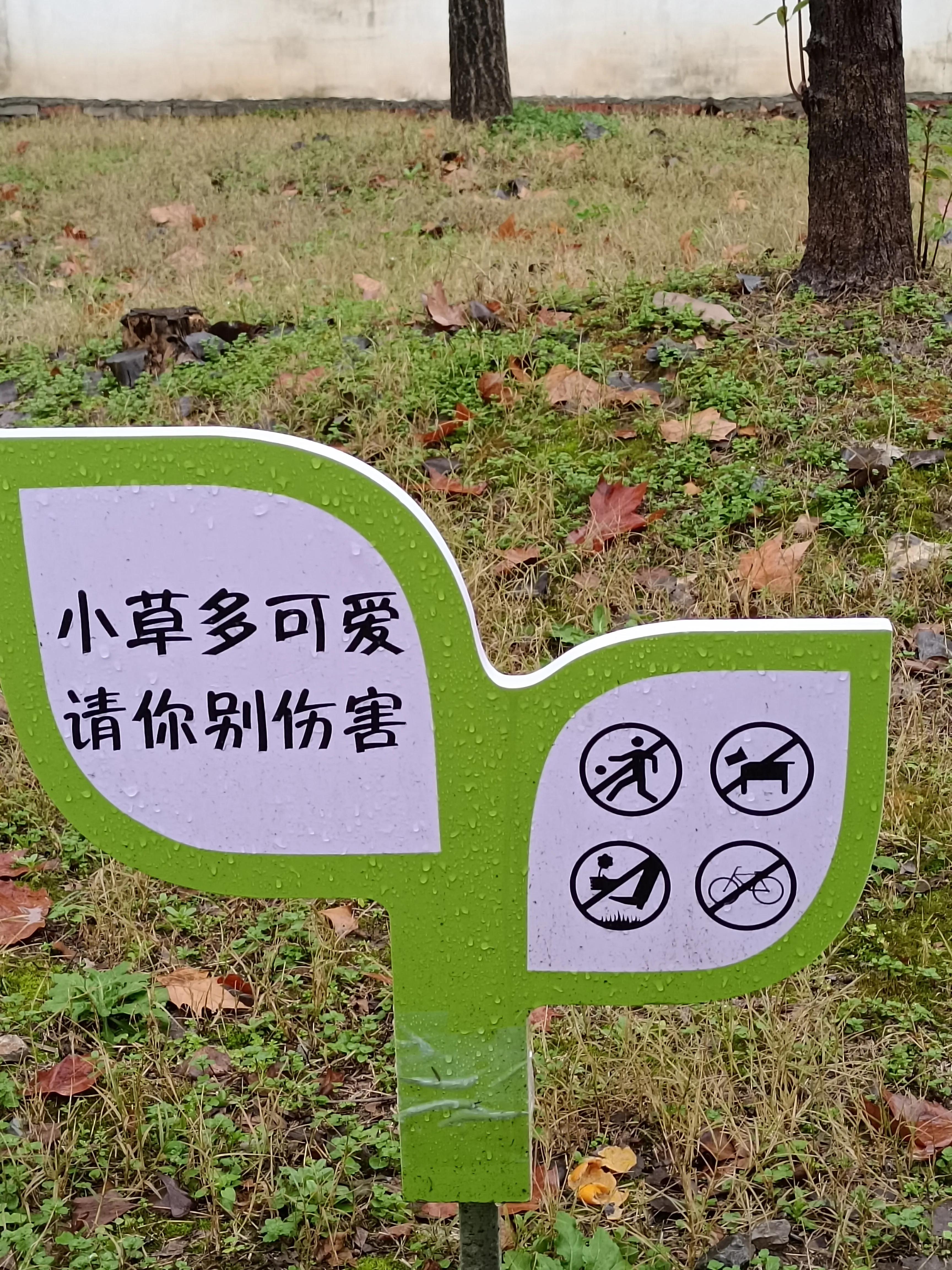 Wuxue Longtan Park: A small reminder sign, showing a new look of civilization. - iNEWS