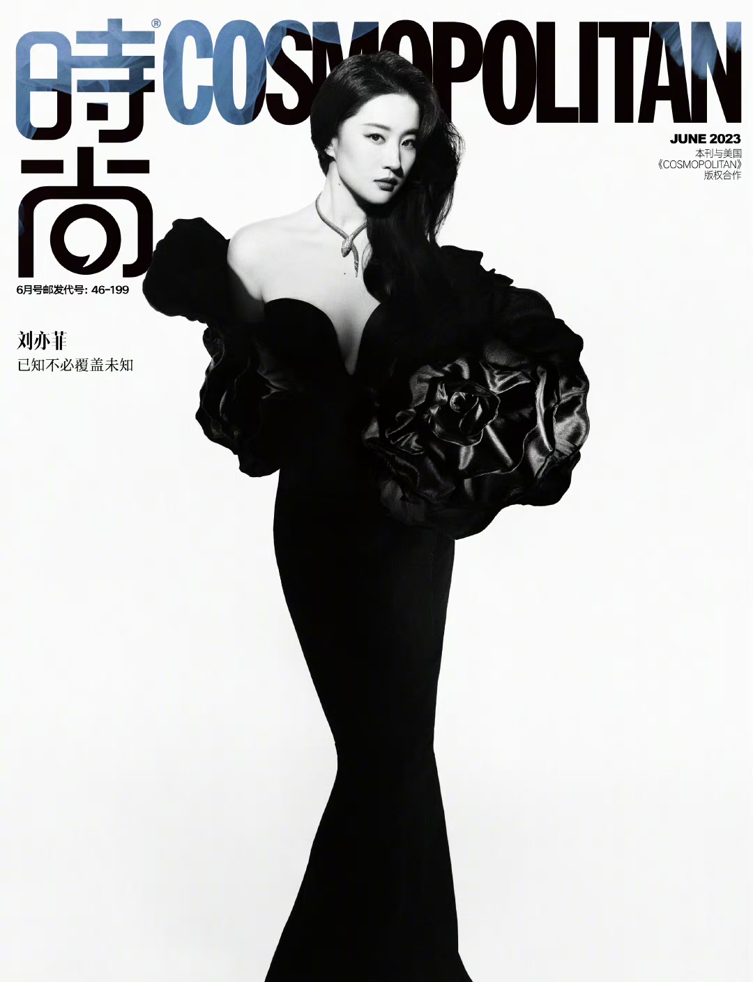 Liu Yifei's fashion COSMO June issue cover, the shell tube top looks ...