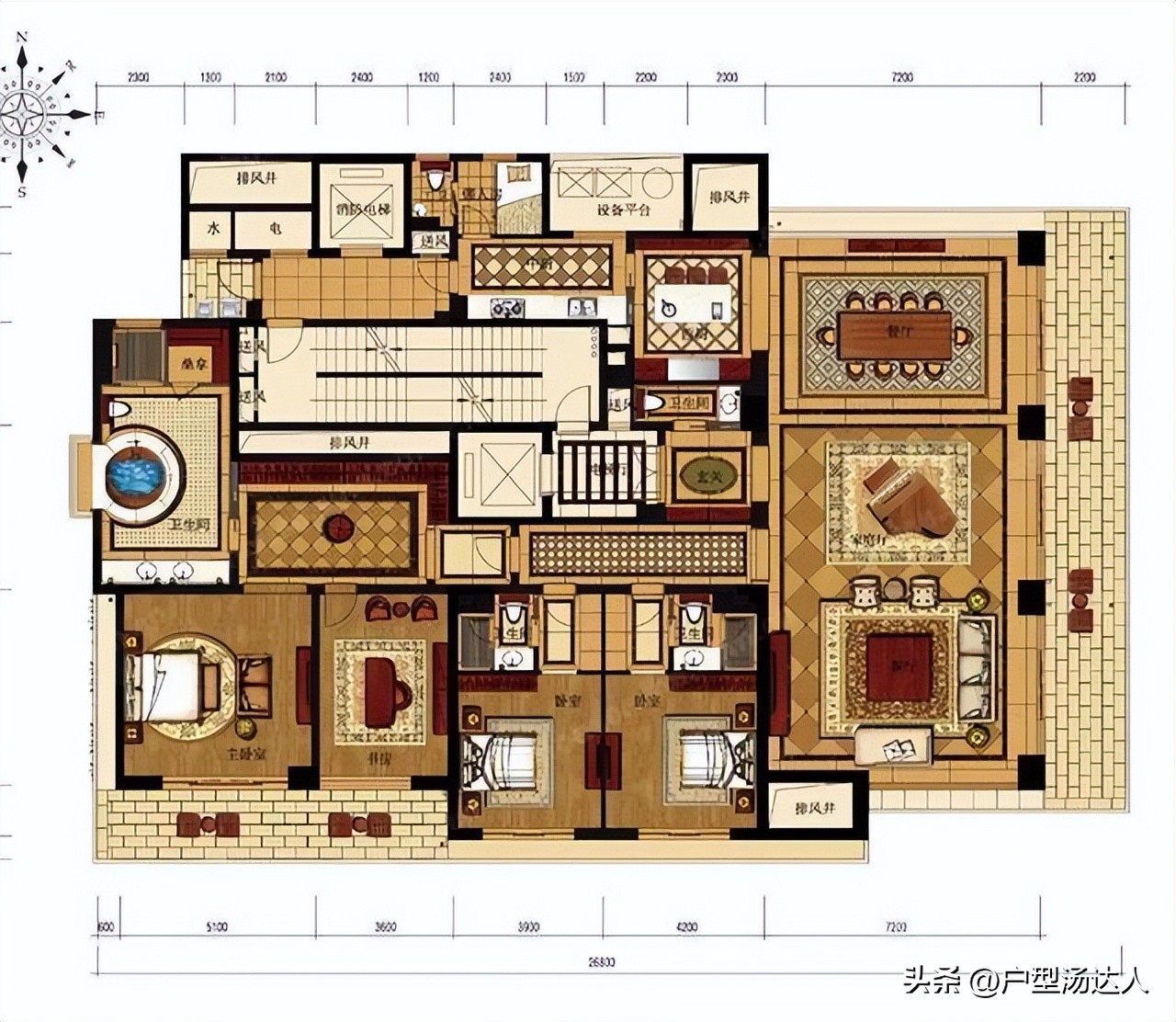 348 square meters, two elevators, one family, three bedrooms and three ...