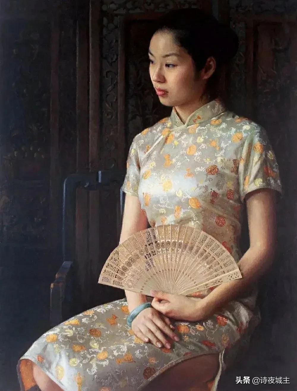 Appreciate the painting master Hou Min, the woman's oil painting is ...
