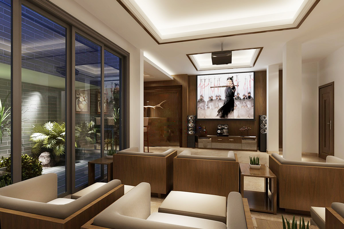 Villa home theater design renderings Enjoy the charm of a private ...