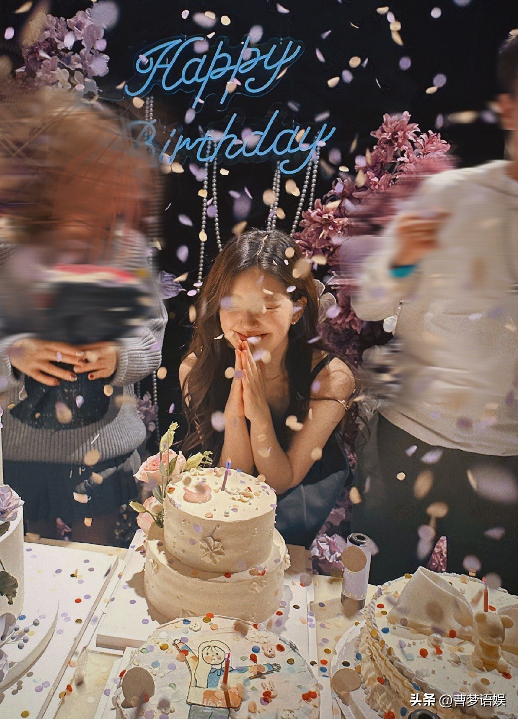 Zhao Lusi took a high-profile birthday celebration, ordering four cakes ...