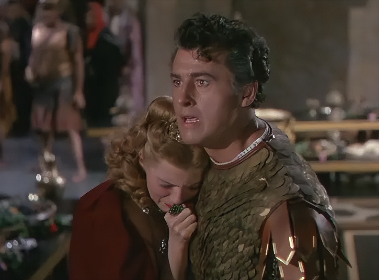 How does Hayworth's performance of "Salome" convey the emotional charm ...