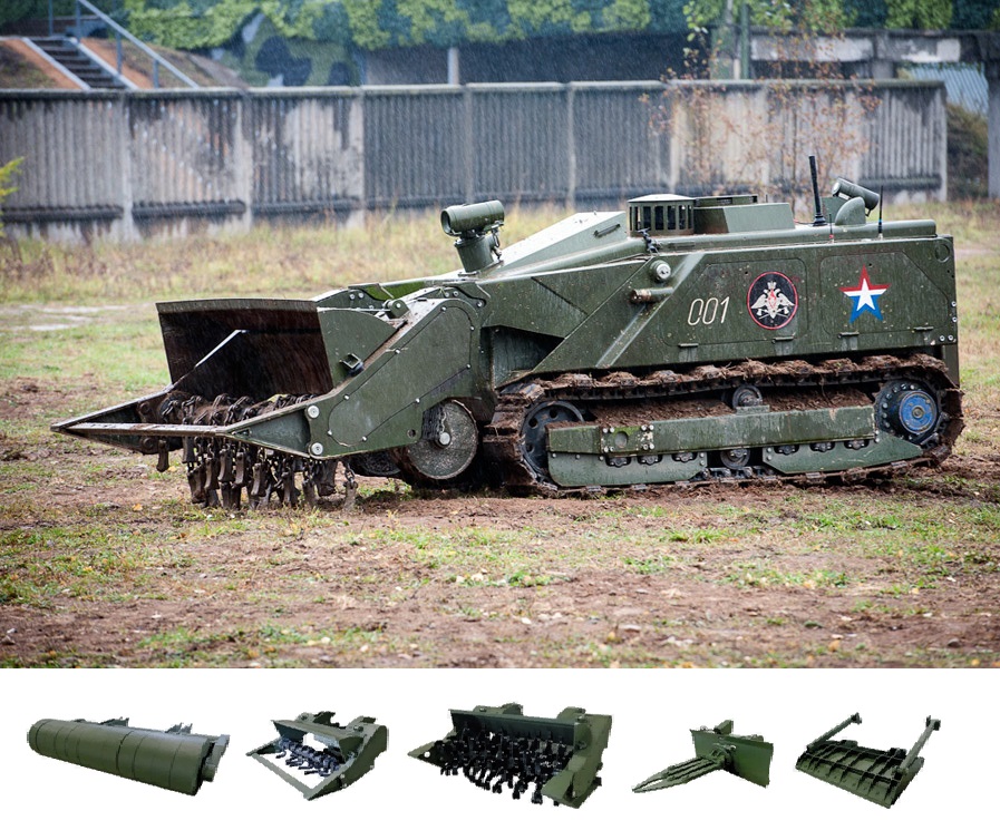 Russia's "Уран-6" (Uranus-6) mine-sweeping robot is showing its skills ...