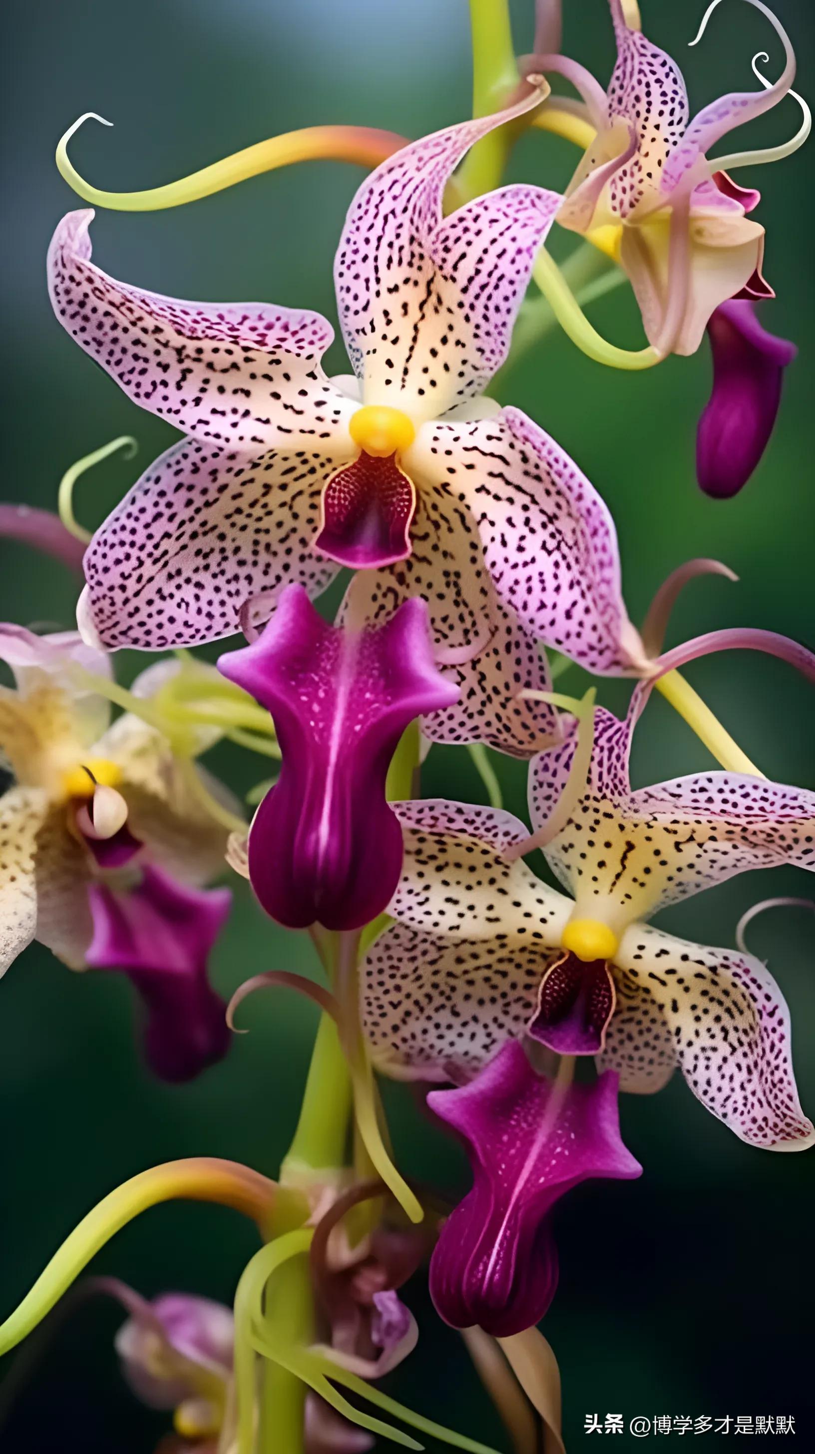 Fox-patterned orchid with exotic flowers and plants - iMedia