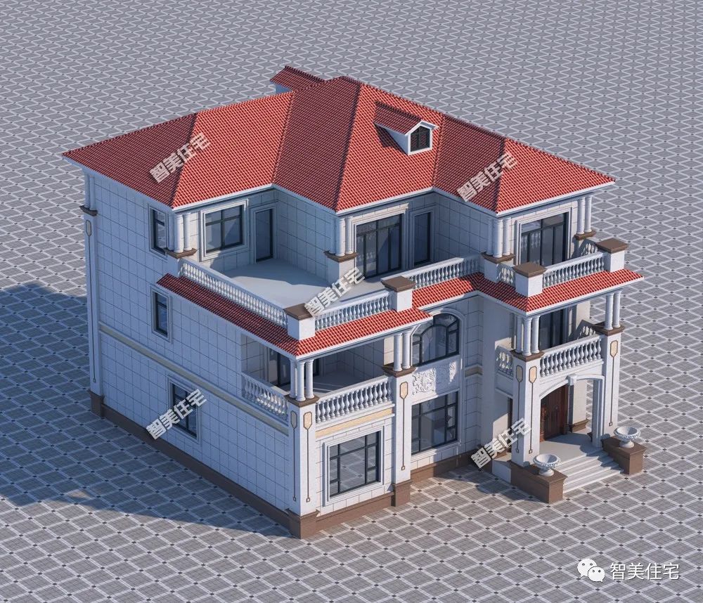 Six simple European villas with main house design, the gates are not ...