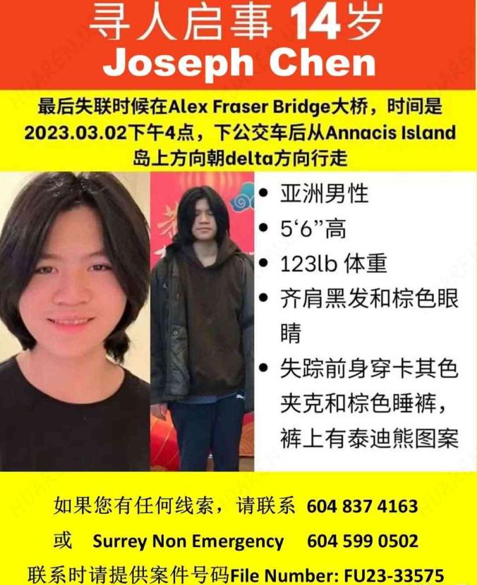 The 14-year-old son of a well-known Chinese singer has been missing for ...