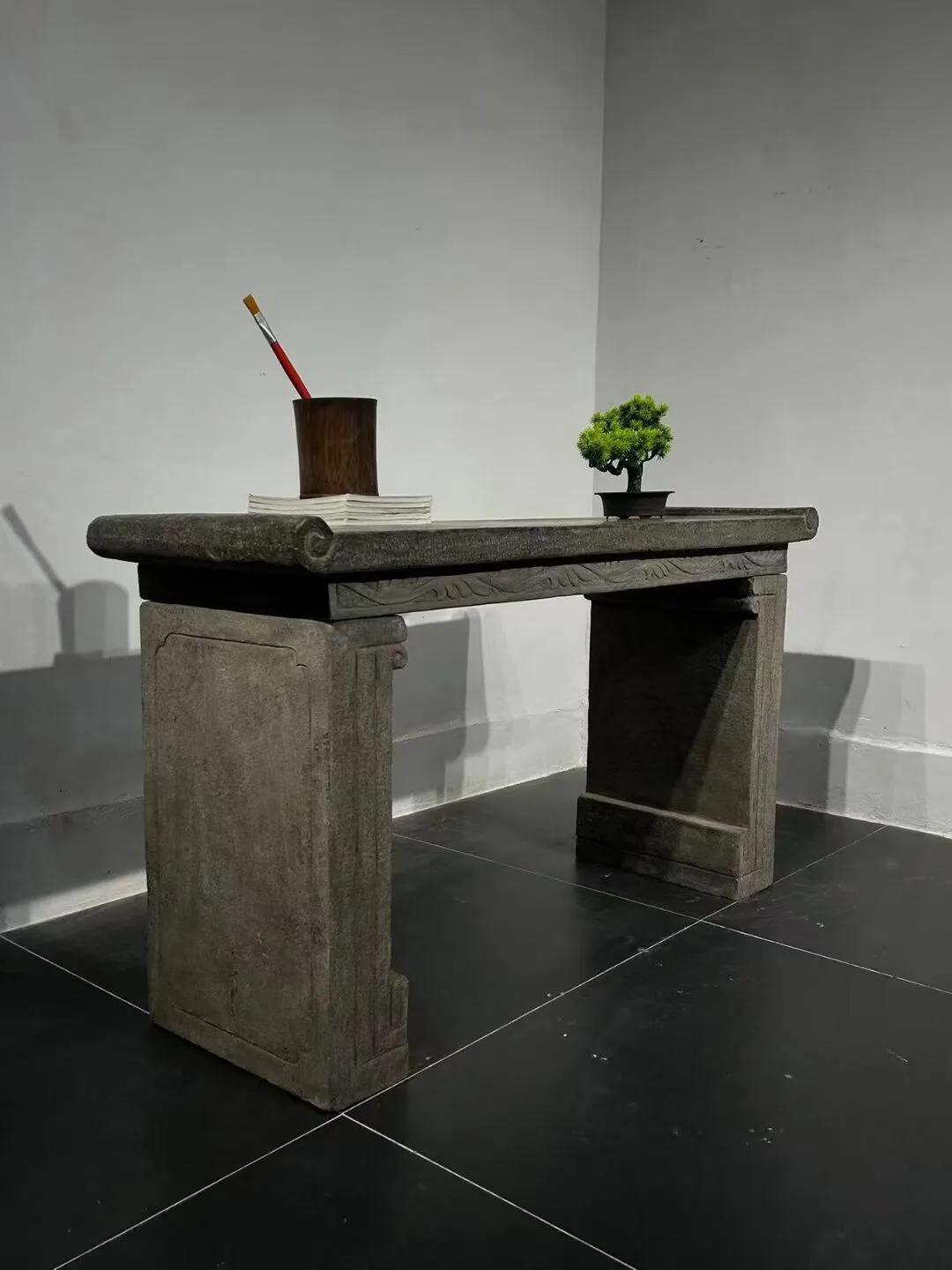 [Stone Table]Material: Bluestone hand-carved with selected top-quality ...