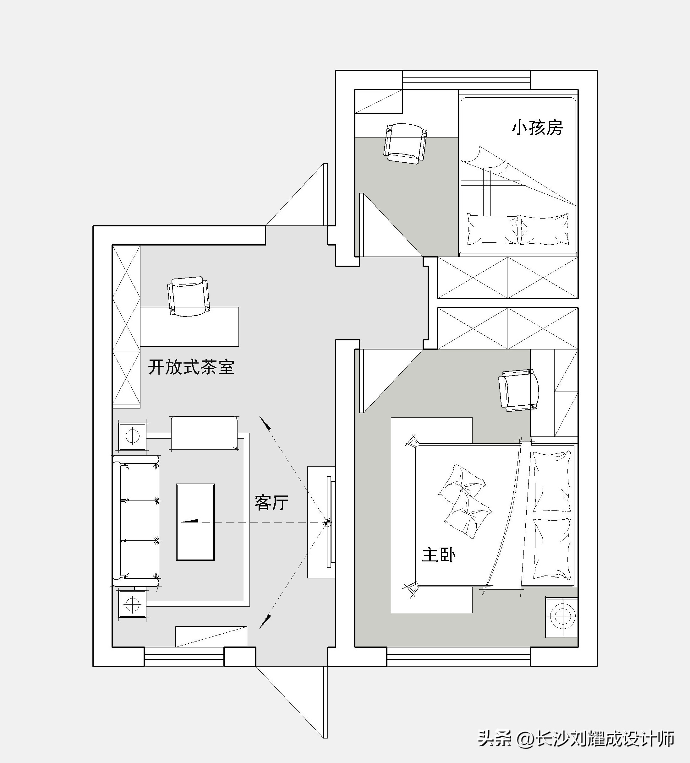 41 square meters of new Chinese style, the living room and the tea room ...
