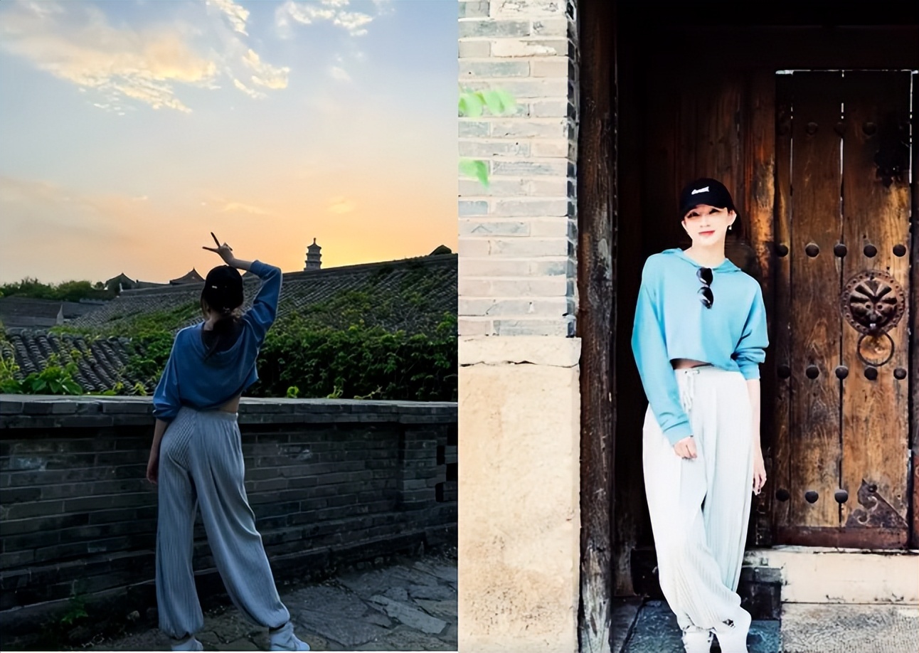 CCTV Ma Fanshu eats snacks on the side of the road, wears a short top ...