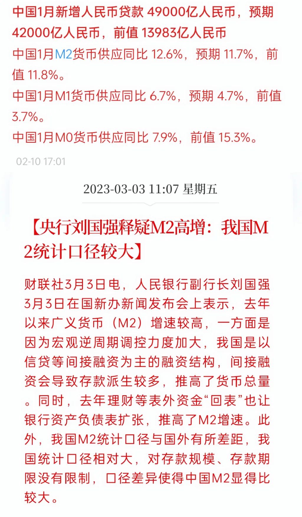 China's January M2 continued double-digit growth; February PMI returned ...