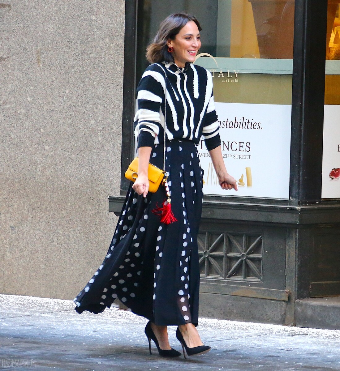 Tamara - Falco striped top with polka dot dress gentle, kind, elegant ...