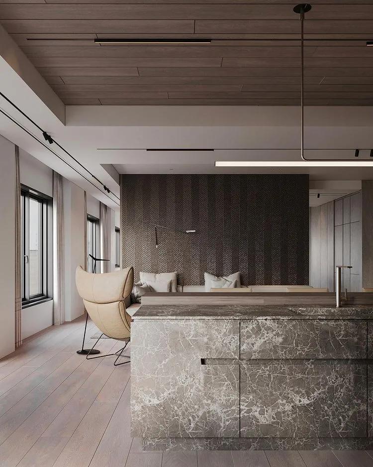 370㎡ large flat floor design, gray luxury - iNEWS