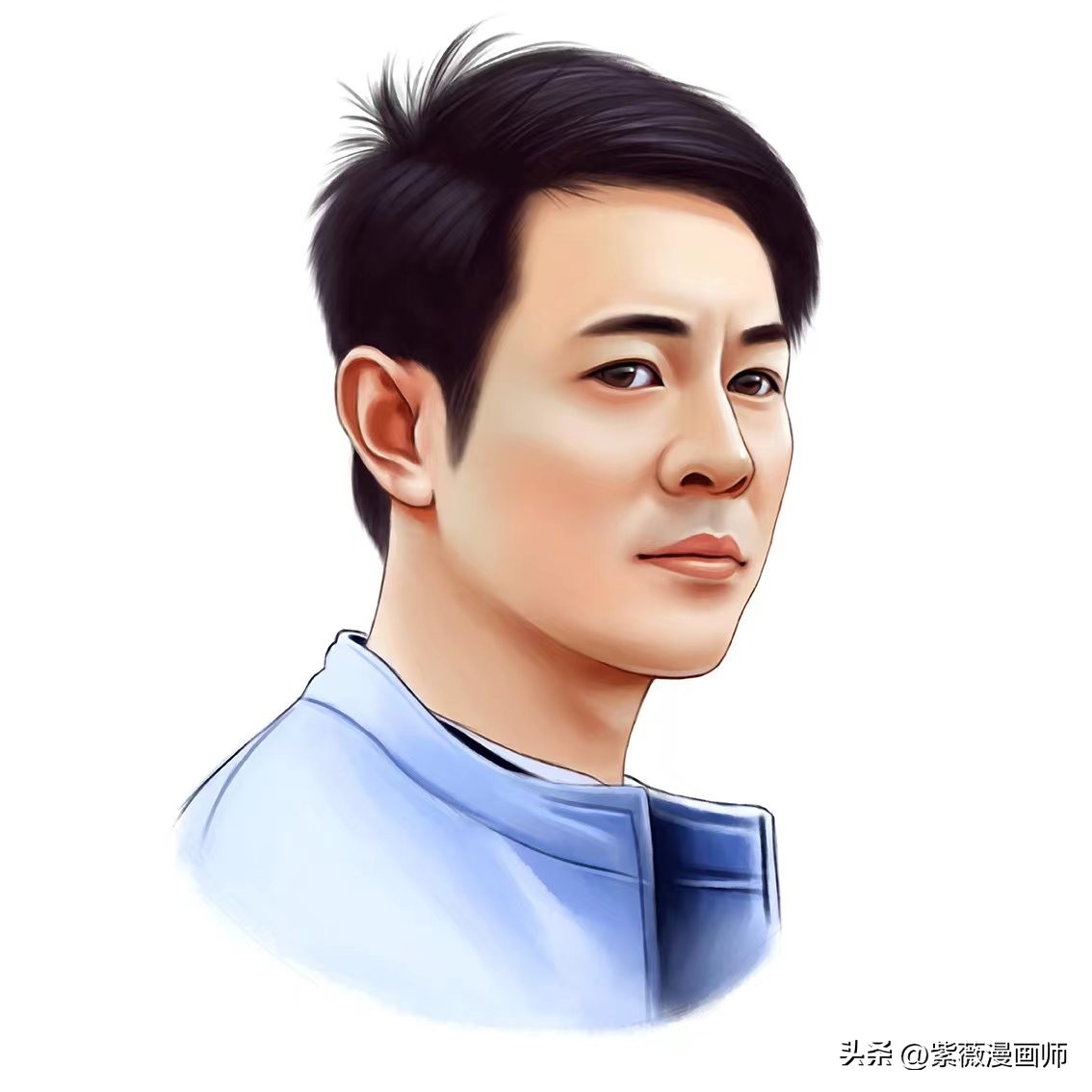 Change your WeChat avatar: a man's hand-painted realistic avatar ...